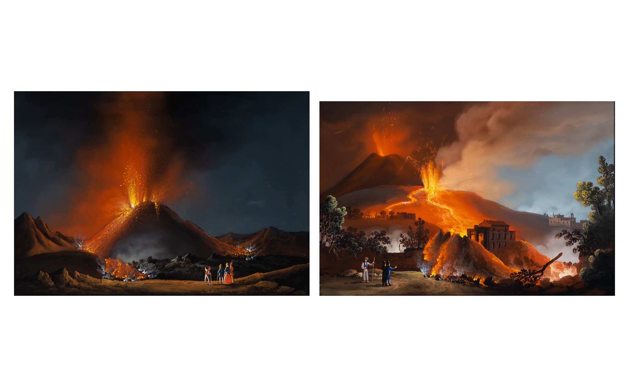 Italian School, 19th Century | Nighttime View of the Eruption of Mount ...