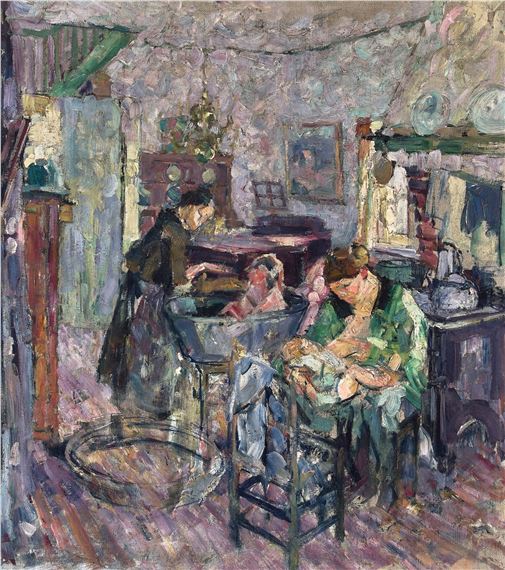 Joseph Morris Raphael | Interior with Woman and Children | MutualArt