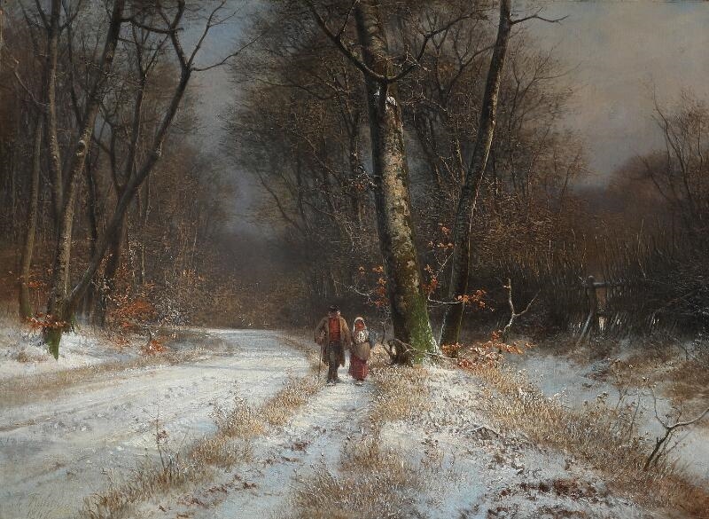 Frederik Rohde | Vinterlandskap med släde (1864) | MutualArt