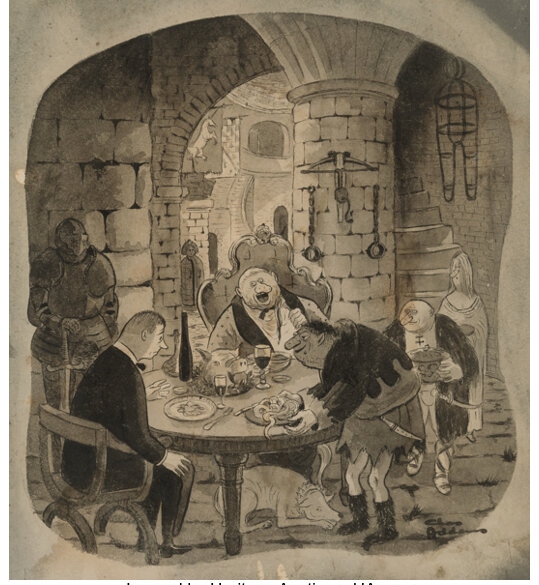 Charles Addams | Fantastic Feast, Addams Family Illustration | MutualArt