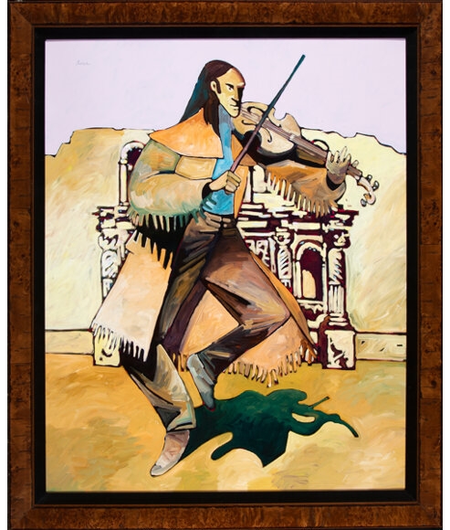 Thom Ross | Davy Crockett Playing Fiddle at the Alamo | MutualArt