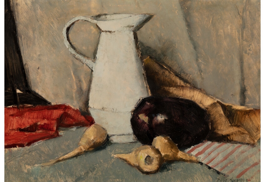 Paul Sample | Old Man and Young Girl on a Walk | MutualArt