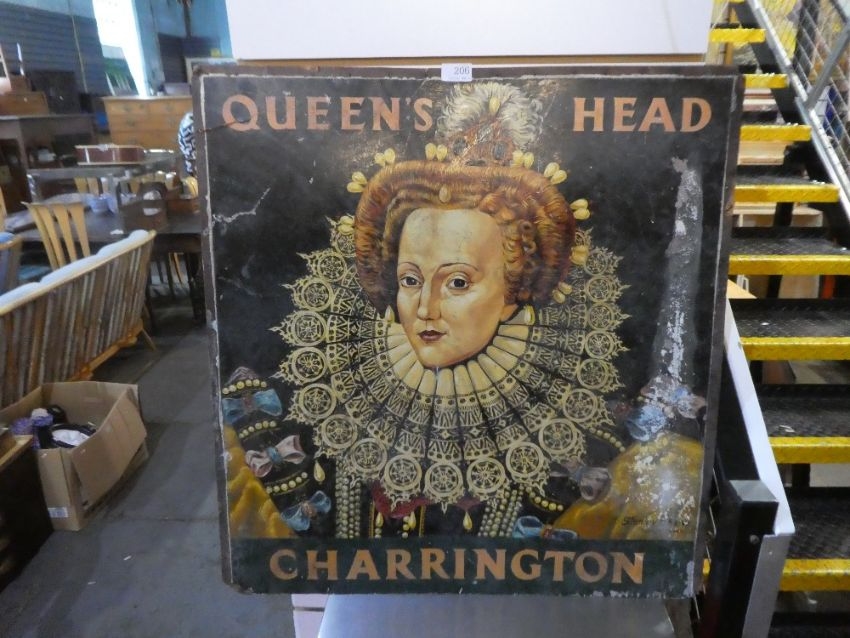 Stanley Chew | Painted pub sign for Queen's Head, Charrington (78 ...