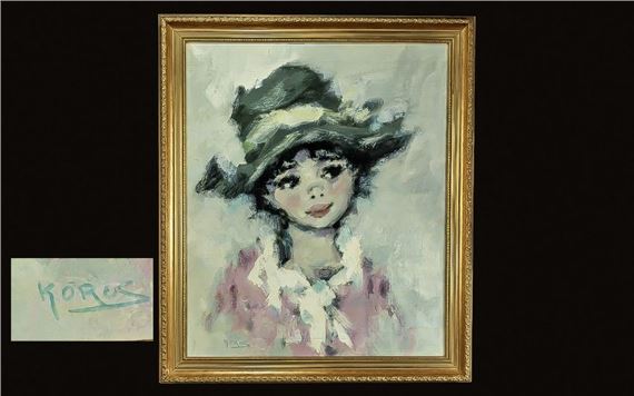 A. Koros | Girl In Black Hat | MutualArt