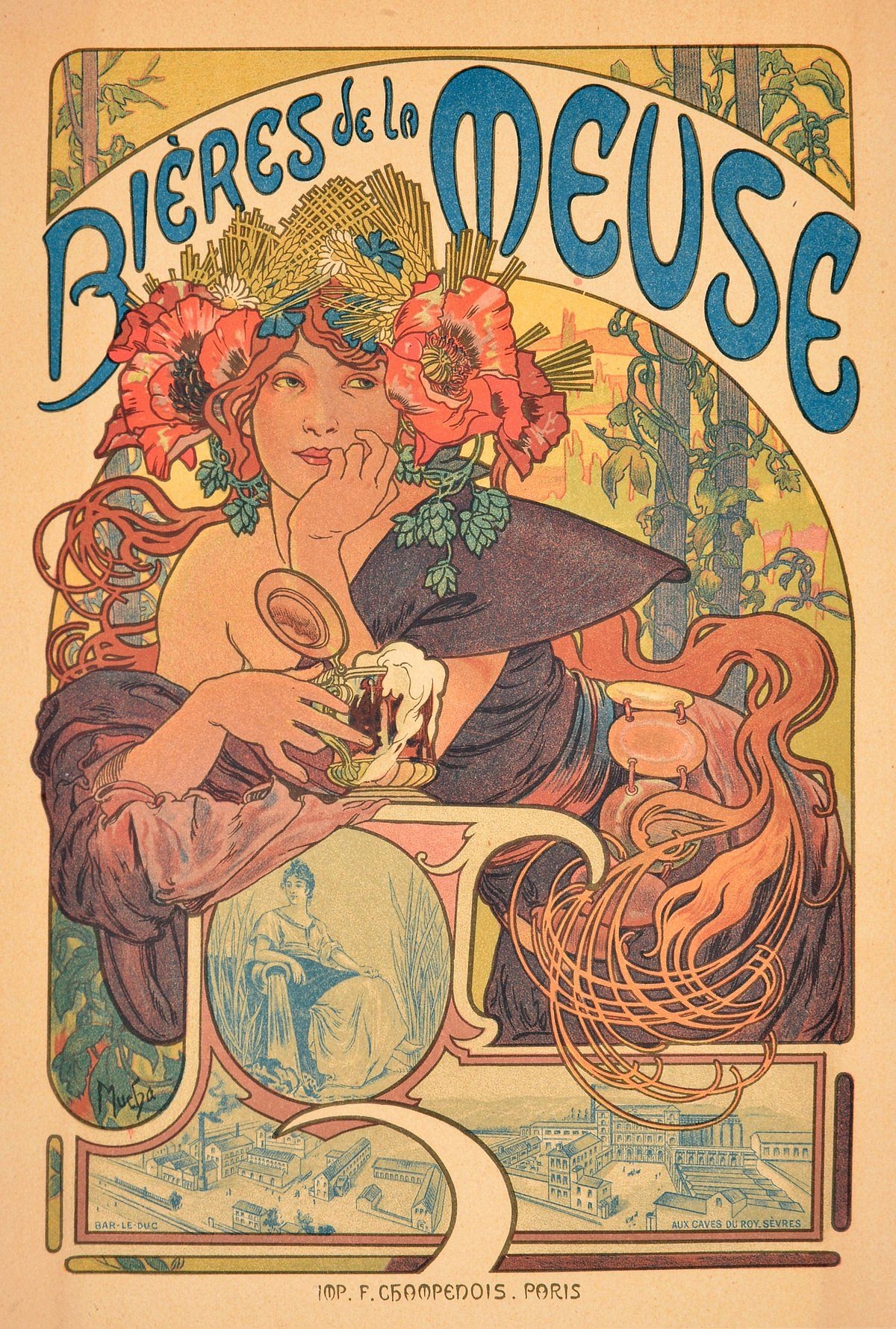 Alphonse Mucha | Alphonse Mucha BIERES DE LA MEUSE Poster, Signed ...