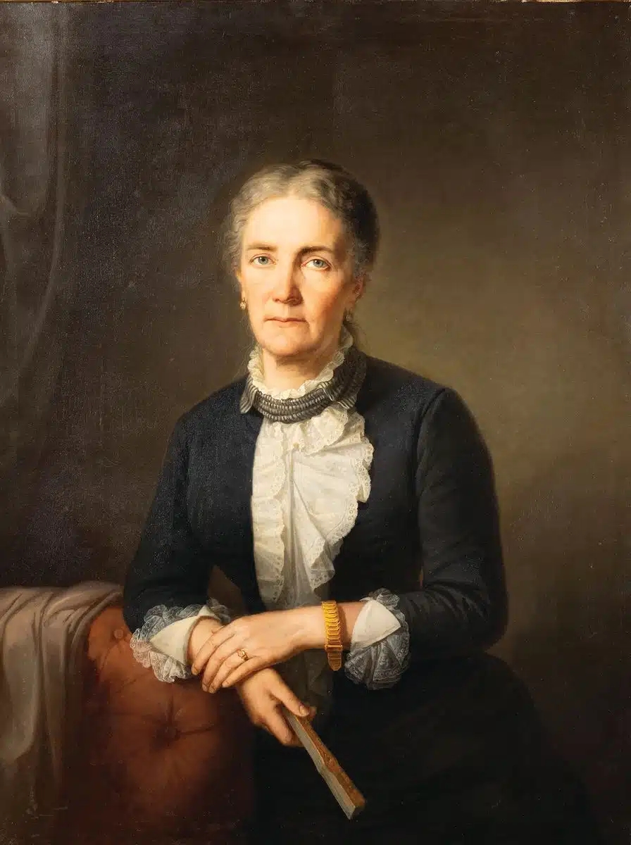 Jean Marc Baud | PORTRET DAMY Z WACHLARZEM (1887) | MutualArt