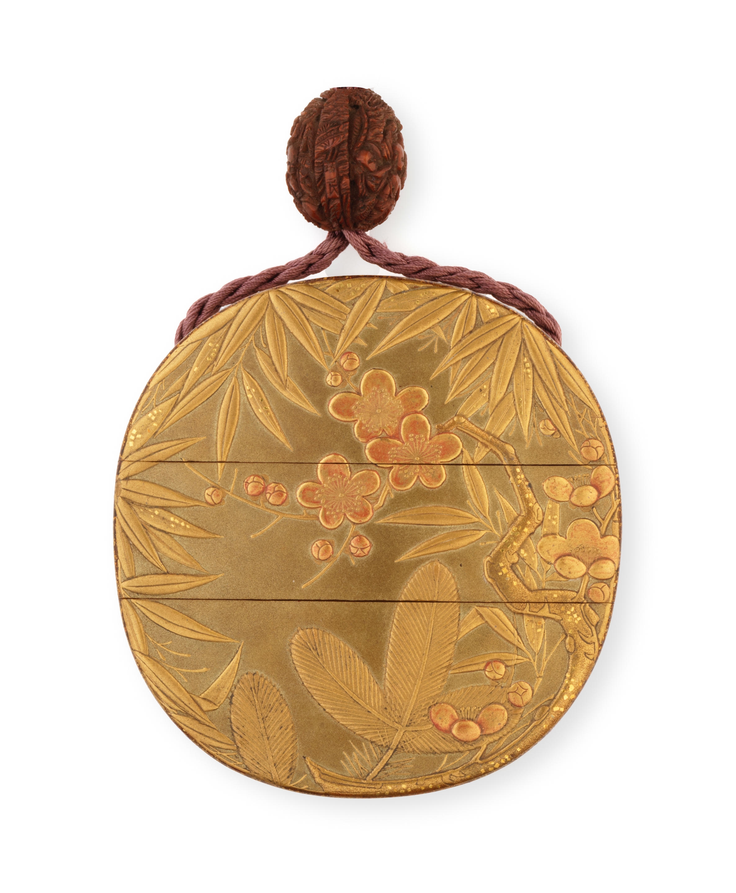 Koma Kansai | A Gold-Lacquer Circular Two-Case Inro Edo period (1615 ...