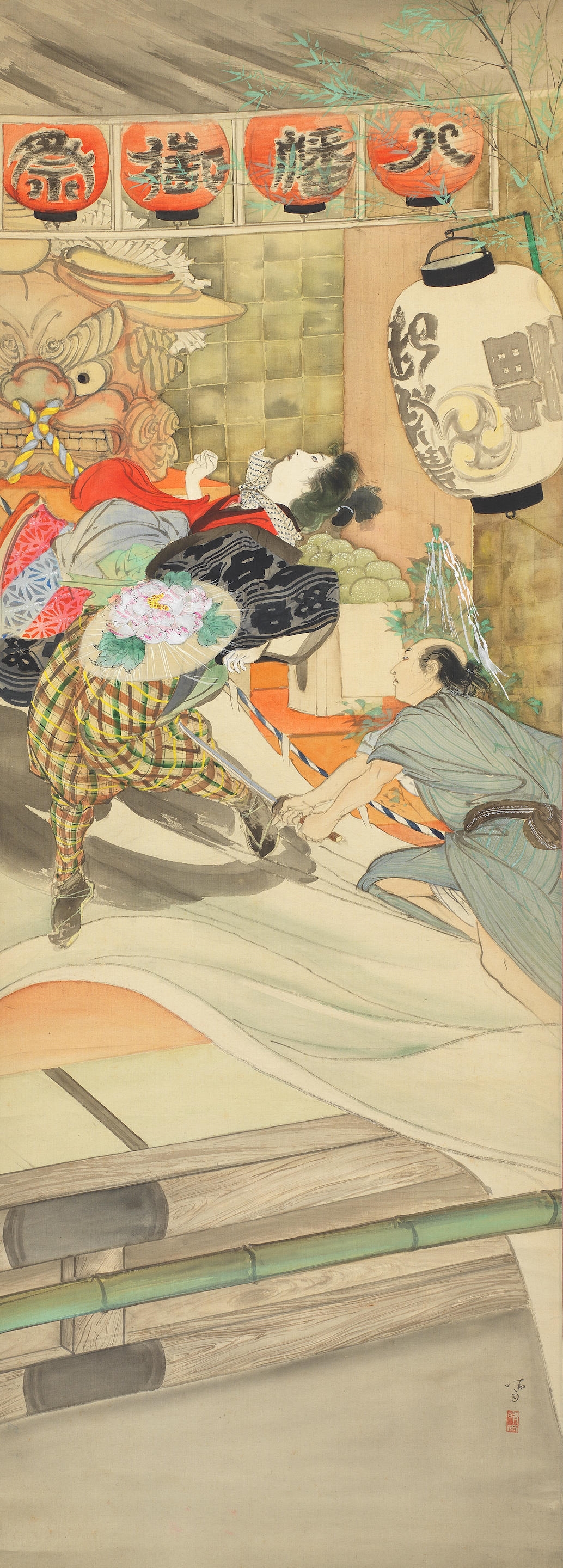 Ito Seiu | Scene from a Kabuki Play (1926) | MutualArt
