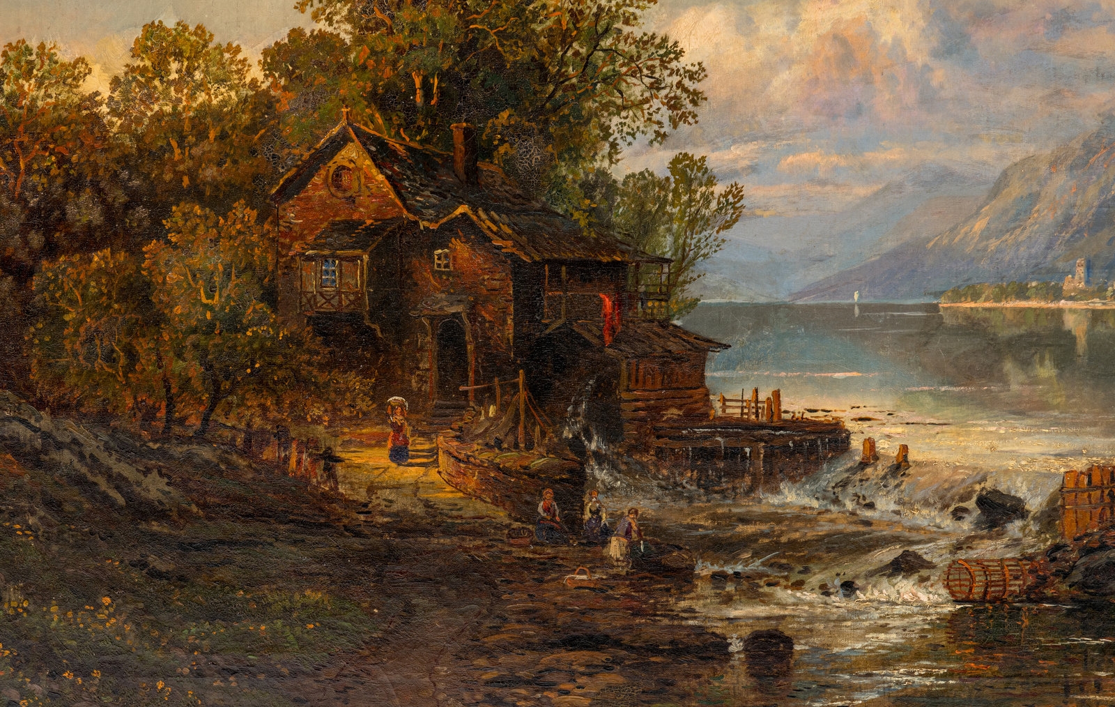 Edmund Darch Lewis | Mountain Lake with Mill (1870) | MutualArt