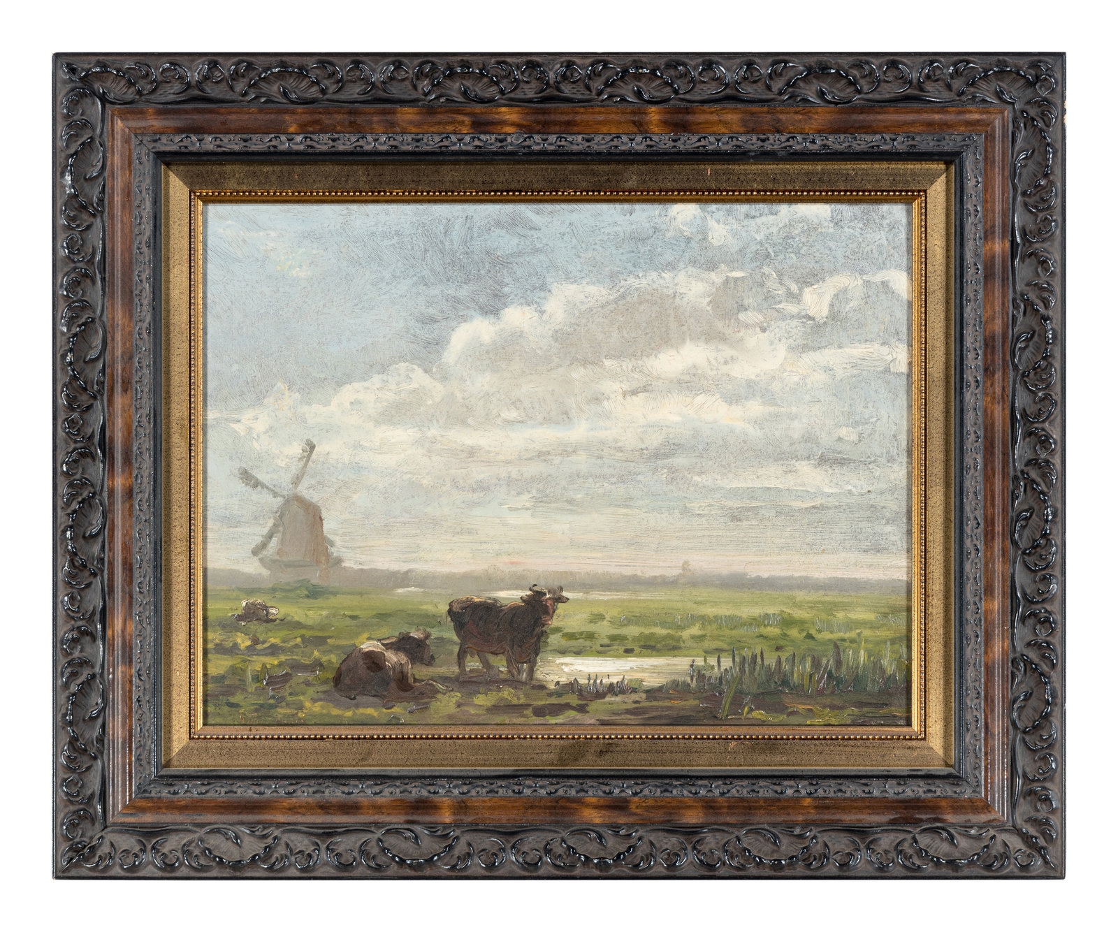 Willem Maris | Landscape with Cows and Windmill | MutualArt