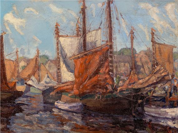 Fred Darge | Harbor with Boats | MutualArt