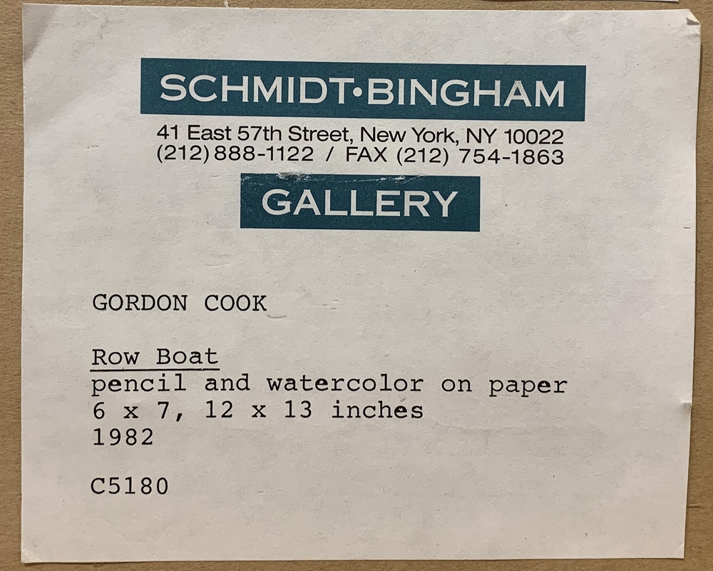 Gordon Cook | Row Boat | MutualArt