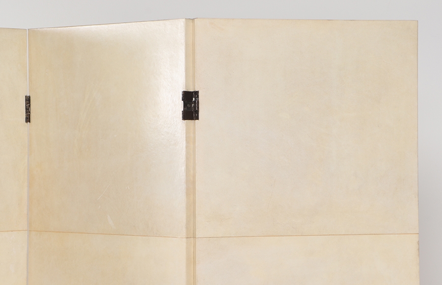 Jean-Michel Frank | Three panel parchment covered folding screen in the ...