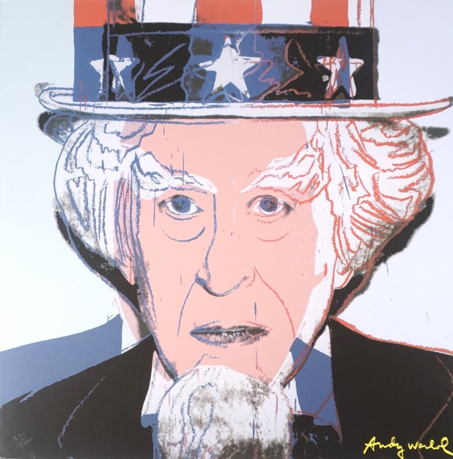 Andy Warhol | Uncle Sam sur fond bleu | MutualArt