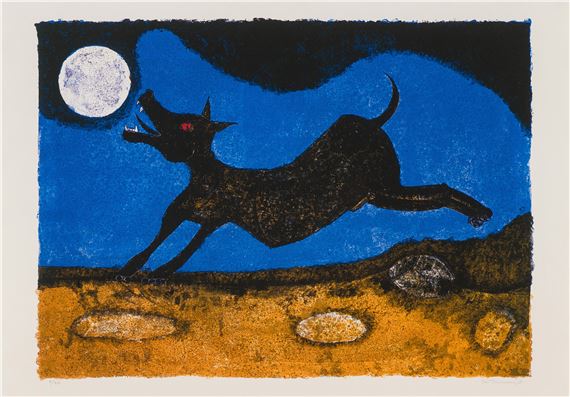 Rufino Tamayo | Perro Ladrándole a la Luna (Pereda 333) | MutualArt