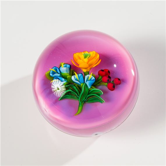 Ken Rosenfeld | Pink Floral Paperweight | MutualArt