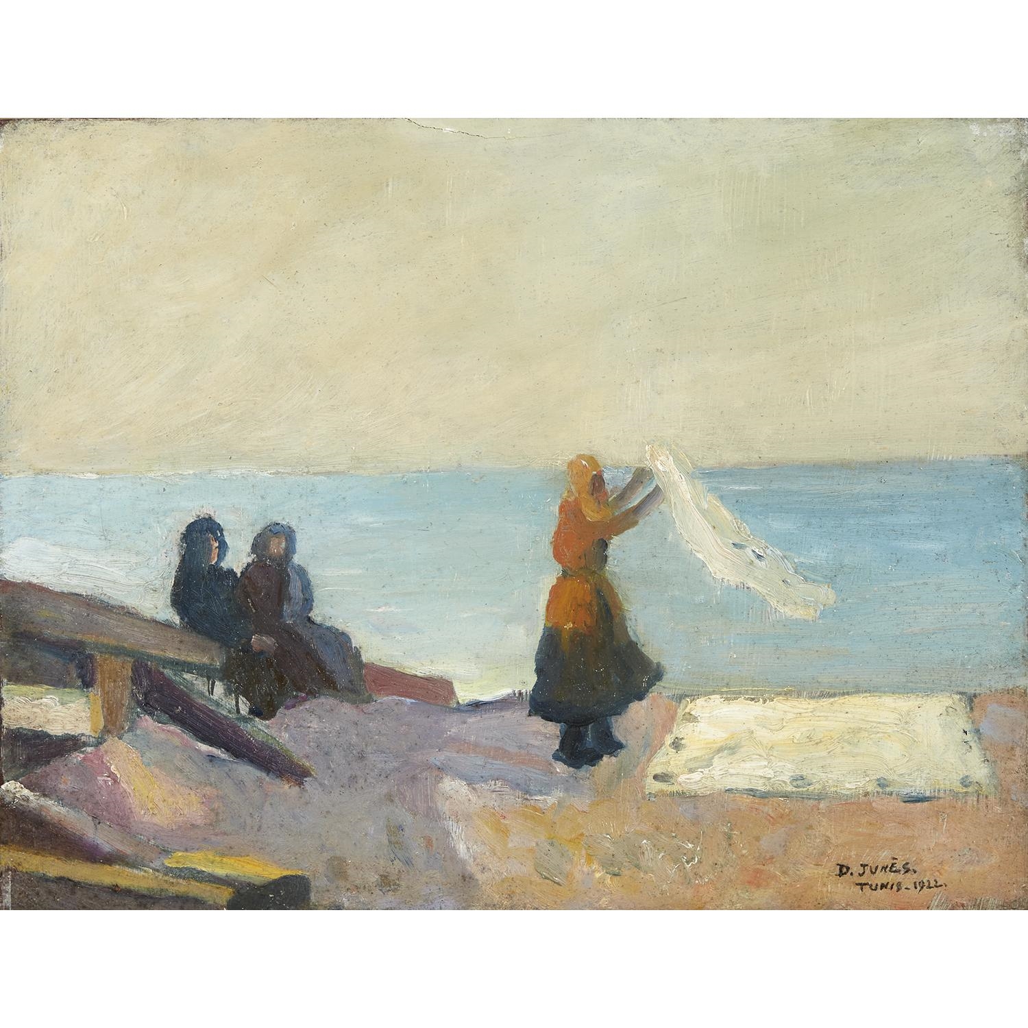 David Junes | FEMMES ÉTENDANT LE LINGE SUR LA PLAGE DE LA GOULETTE ...