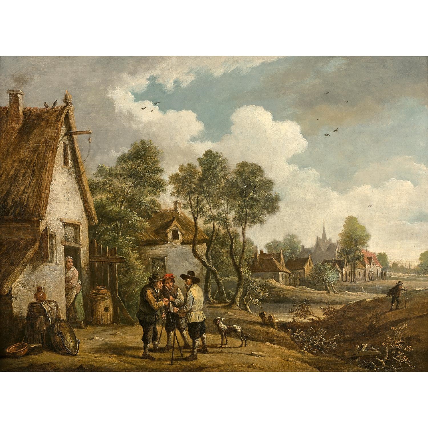 David Teniers the Younger | PAYSANS DEVANT UNE CHAUMIÈRE | MutualArt