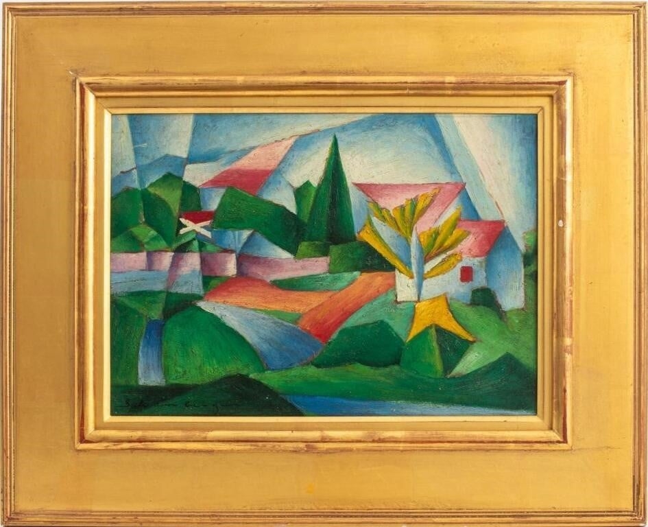 Morton Livingston Schamberg | Abstracted Cubist landscape (1050 ...