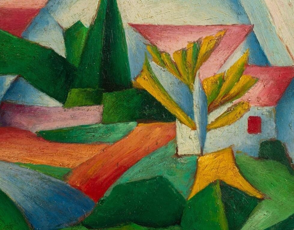 Morton Livingston Schamberg | Abstracted Cubist landscape (1050 ...