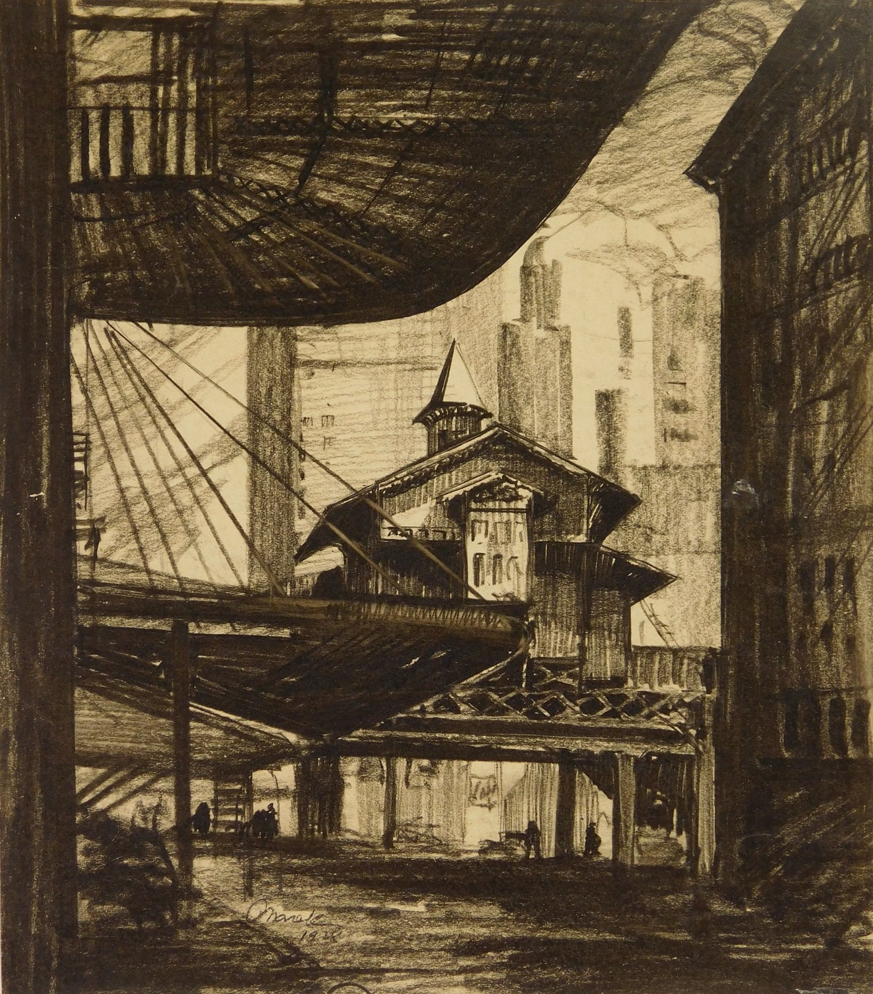 Mark Freeman | 9th Ave. El, Washington St. (1929) | MutualArt