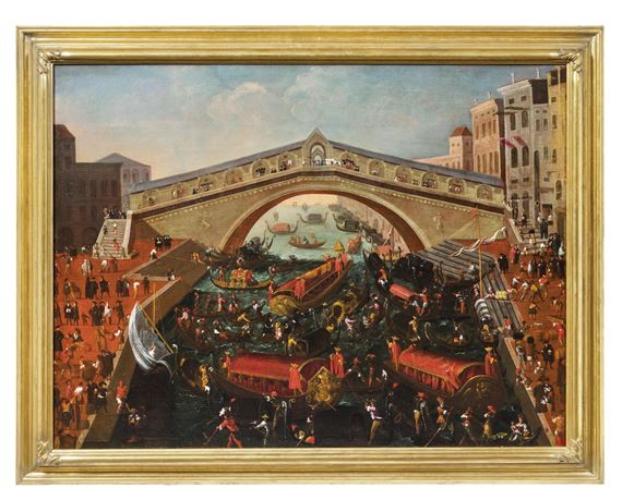 Joseph Heintz the Younger | The Rialto Bridge with a Doge’s procession ...