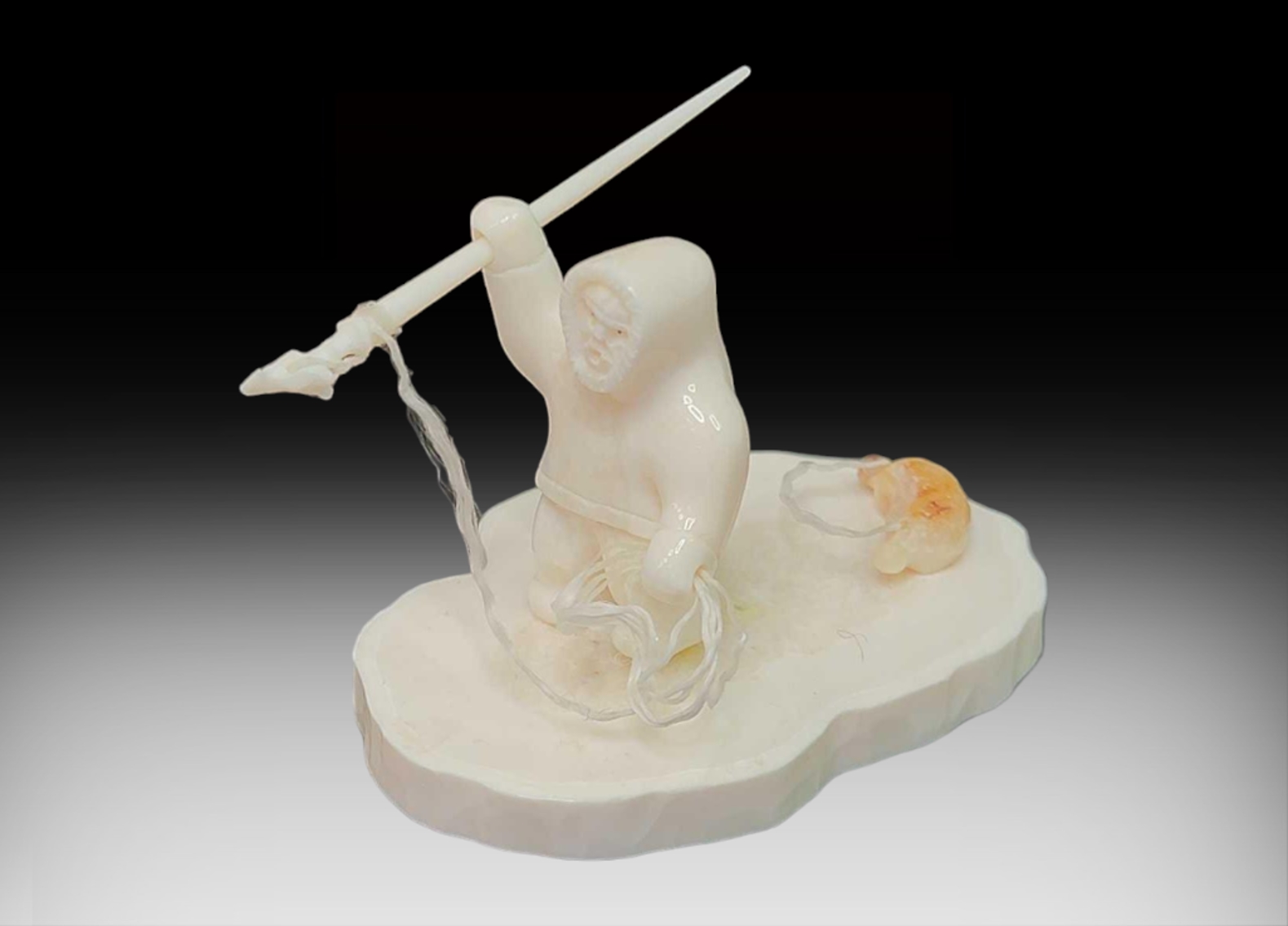 Maurice Nattanguk | Ivory Inuit Hunter Figurine | MutualArt