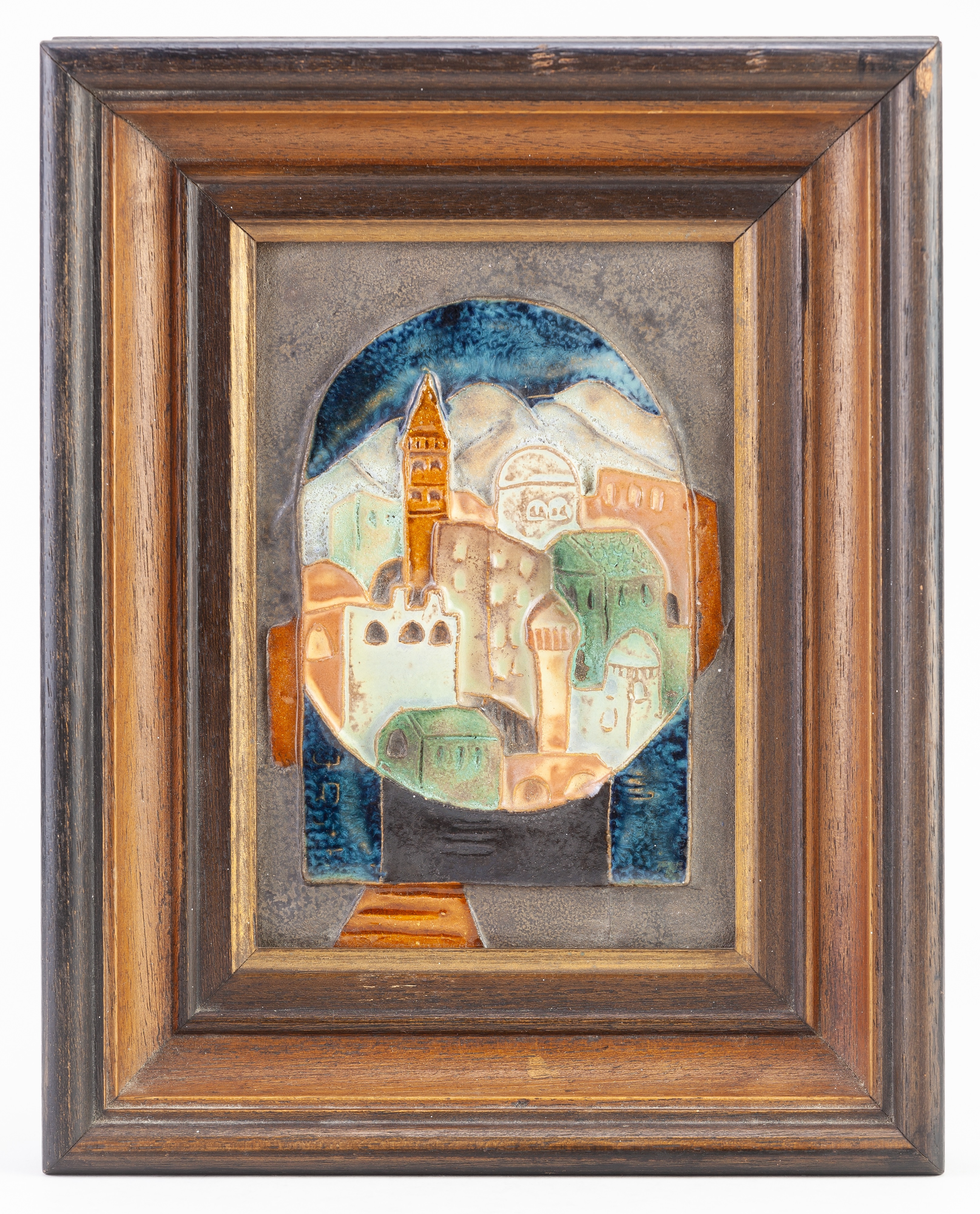Ruth Faktorowicz | a glazed stoneware panel depicting a Jerusalem ...