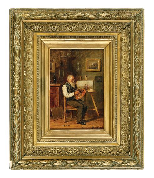 Vladimir Makovsky | Self Portrait at the Easel (1846 - 1920) | MutualArt