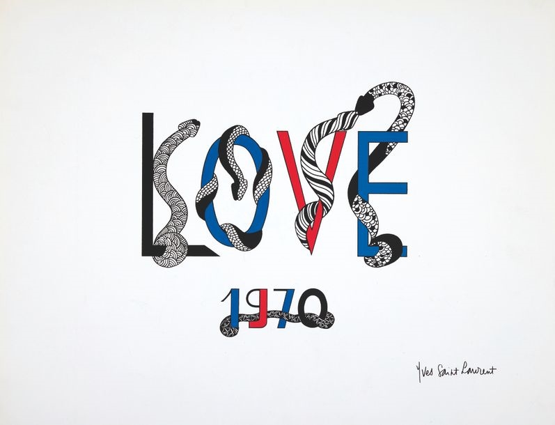 Yves Saint Laurent | LOVE.1970 Offset color print - 46.5 x 60.5 cm ...