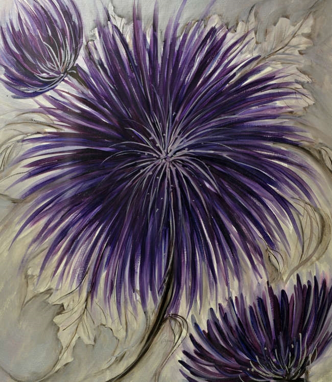 Sandra Cooper | Study of Purple Flowers | MutualArt