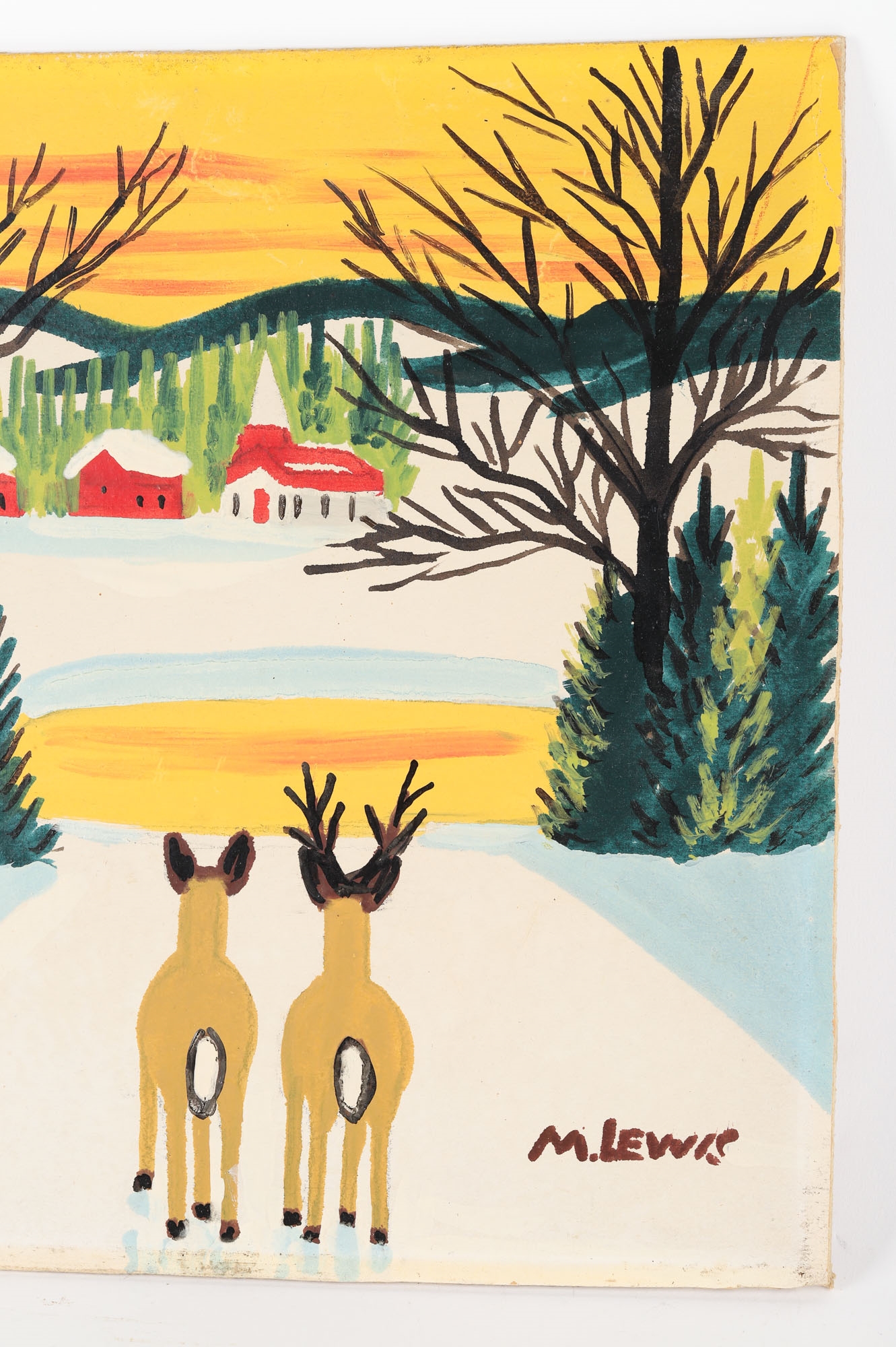 Maud Lewis | Maud Lewis (1903-1970) Two Deer (1960s) | MutualArt