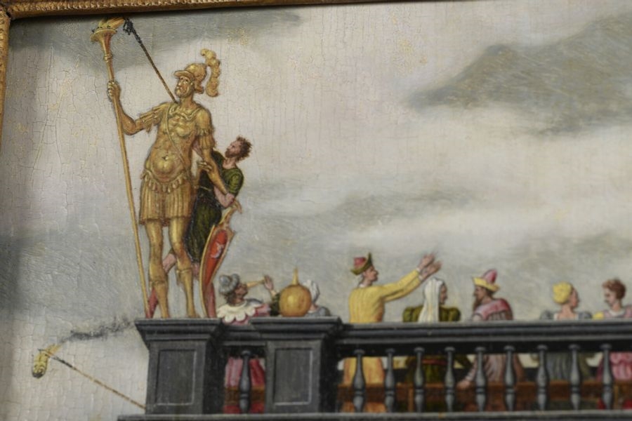 Antoine Caron | Samson shakes the columns of the Temple of the ...