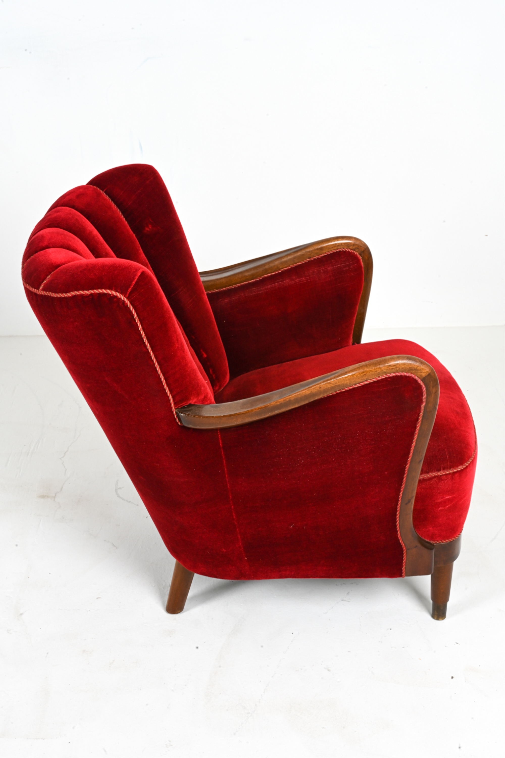Alfred Christensen | ALFRED CHRISTENSEN MAHOGANY & VELVET EASY CHAIR ...
