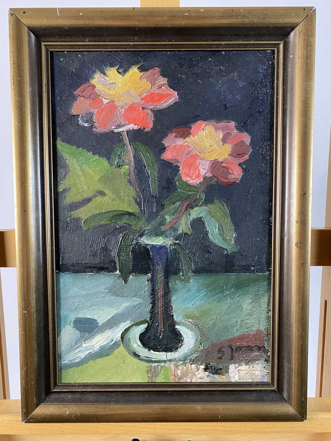 Gunnar Jonn | Still Life Study of Red Flowers in a Vase (1904) | MutualArt