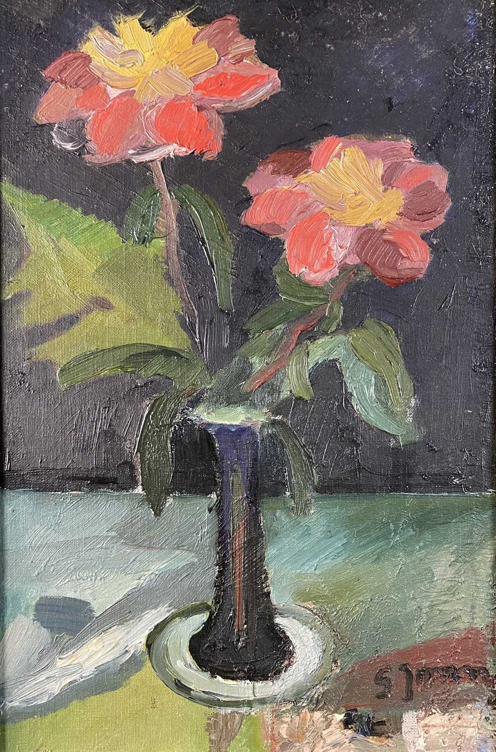 Gunnar Jonn | Still Life Study of Red Flowers in a Vase (1904) | MutualArt