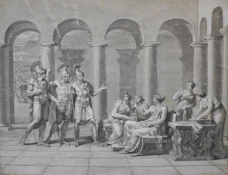 French Neoclassical School, 19th Century | Antique scene, The Horatii ...