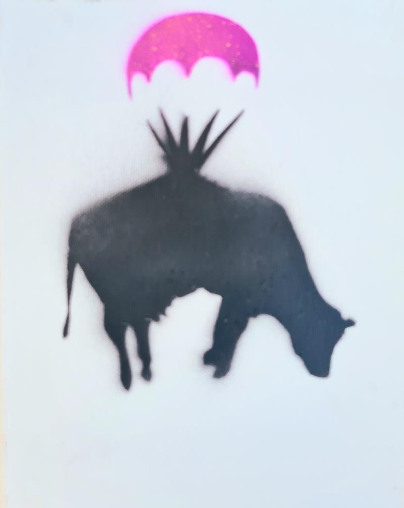 Banksy | Cow with parachute | MutualArt