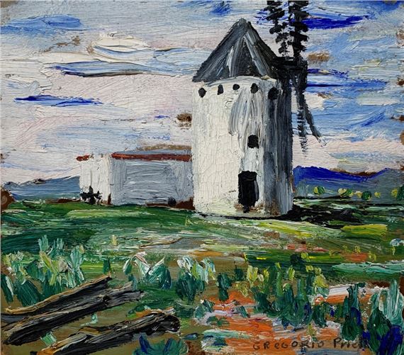 Gregorio Prieto Munoz | Paisaje con molino | MutualArt