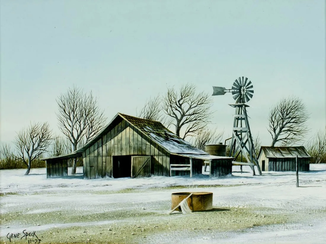 Gene Speck | Winter Farm Landscape (1973) | MutualArt