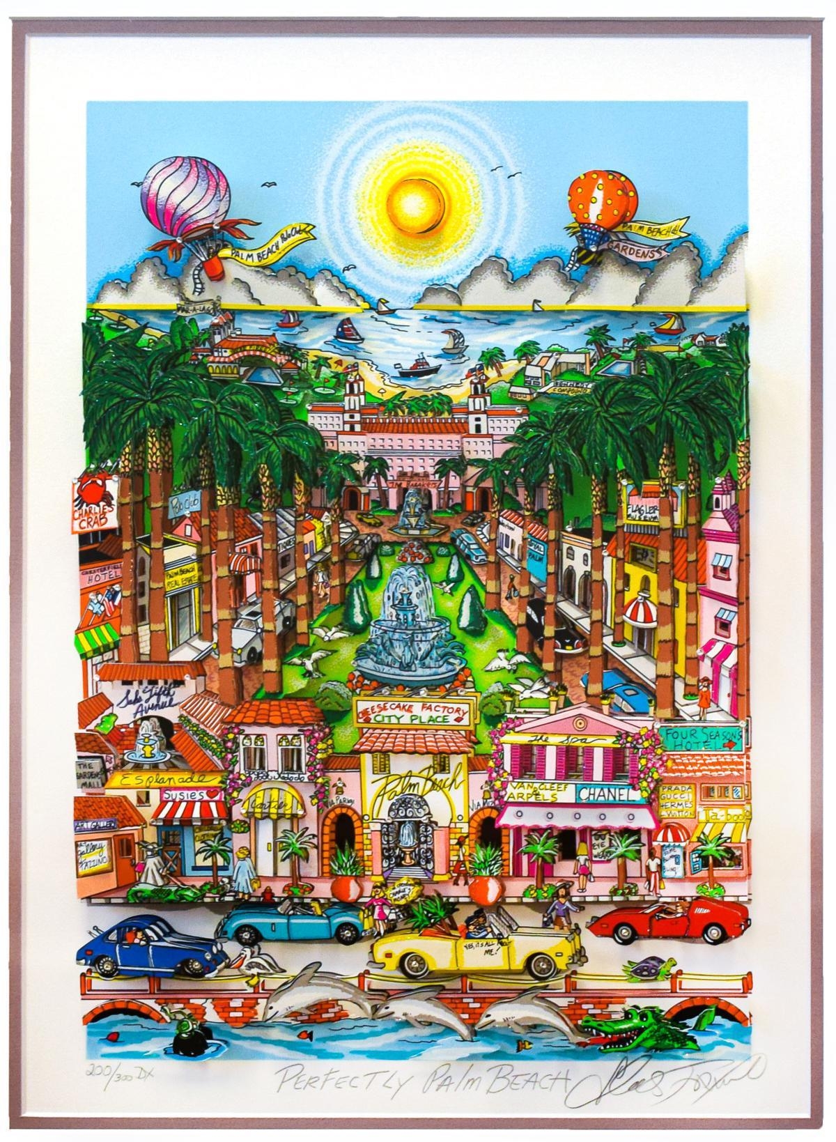 Charles Fazzino | Perfectly Palm Beach (Black) | MutualArt