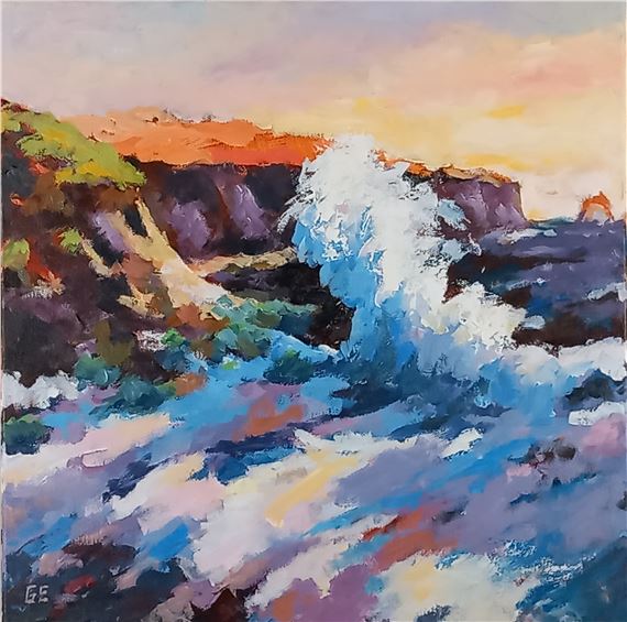 Graham Evernden | Wave Hitting Rocks (2019) | MutualArt