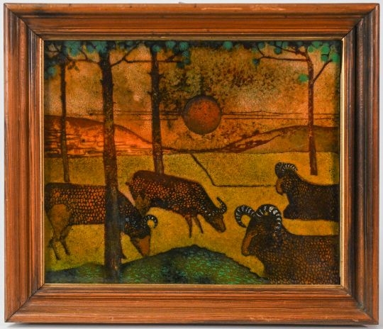 Beryl Turpin | enamel Grazing Herd | MutualArt
