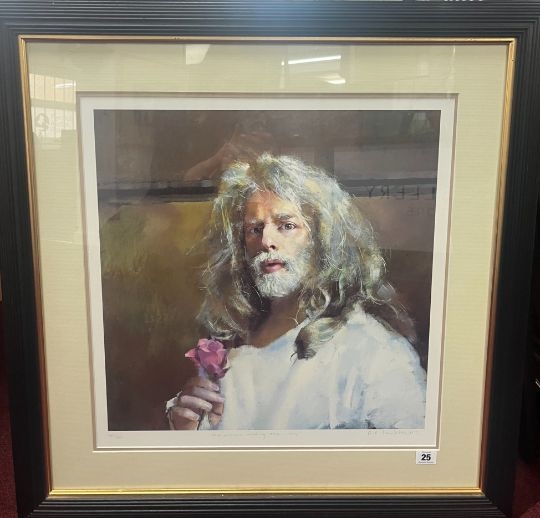 Robert Lenkiewicz | Self Portrait of Artist with Rose (1941-2002) (1988 ...