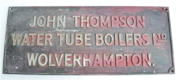 John Thompson | advertising sign for Water Tube Boilers Ltd ...