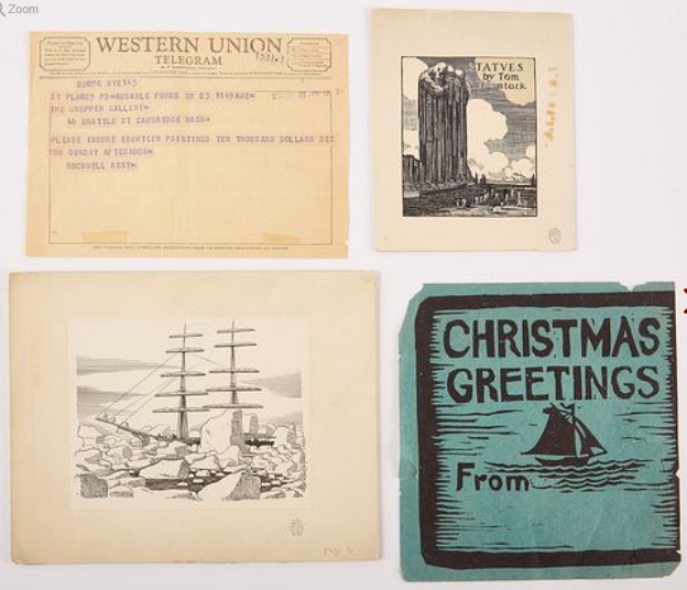 Rockwell Kent | Statues by Tom Thumtack [sic] and Christmas Greeting ...