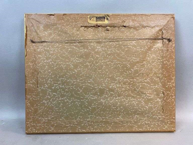 Jess Hobby | Jess Hobby Barnyard Oil Painting on Board | MutualArt