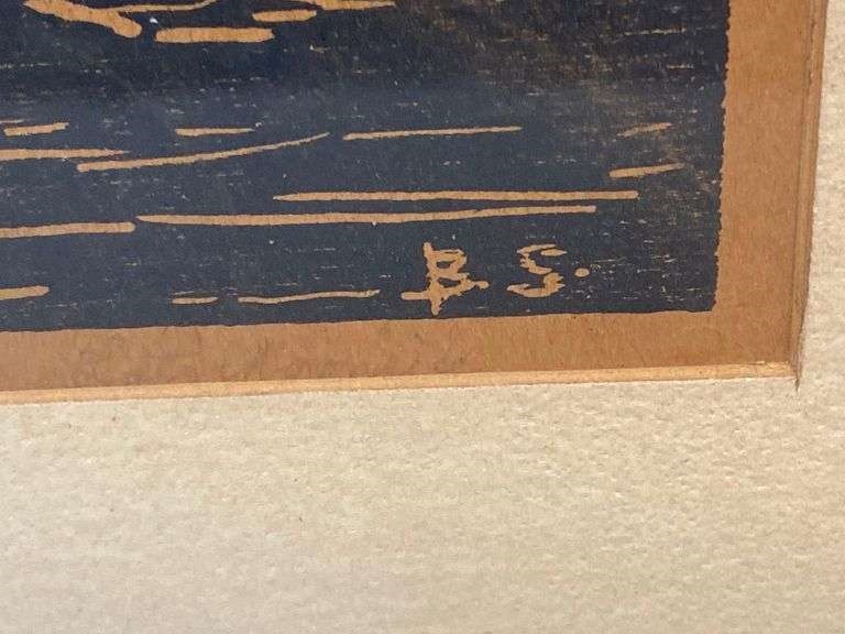 Birger Sandzén | Birger Sandzen Pencil Signed Late Moon Set Wood Block ...