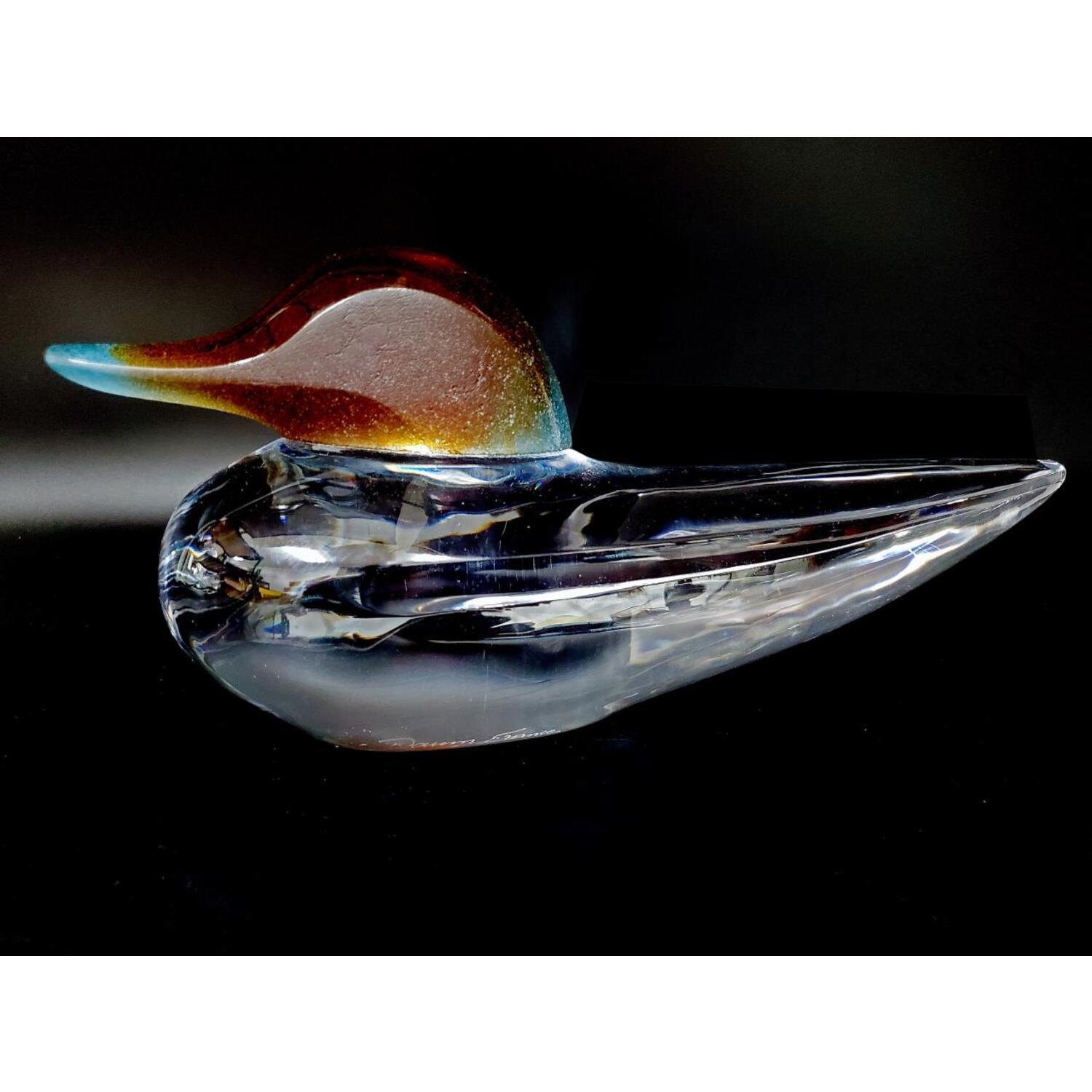 Daum Frères | Daum Nancy Pate De Verre/Clear Glass Duck Sculpture ...