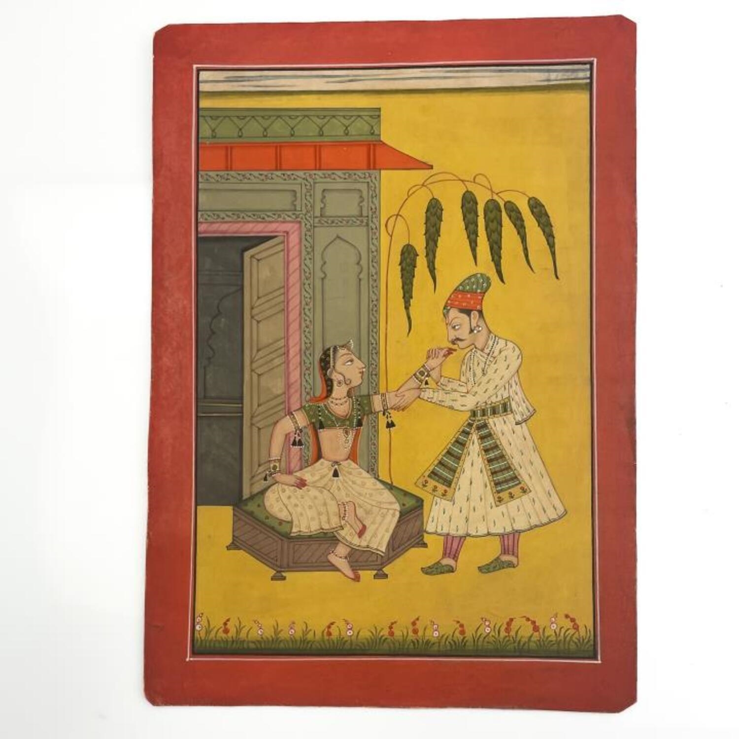 Pahari School | Indian Pahari School Krishna Miniature Painting (Early ...
